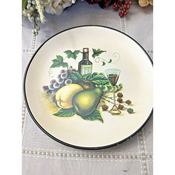 unbranded | Dining | Set Of 3 Wine And Fruit Accent Plates Tuscan Style ...